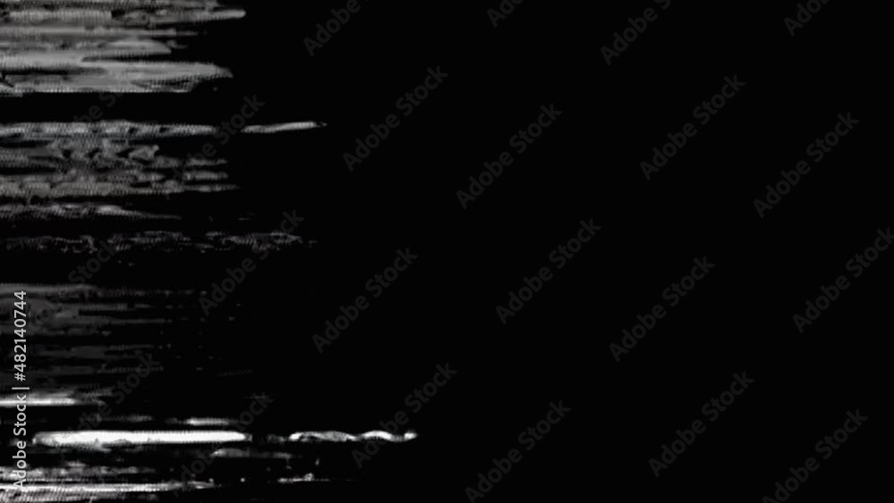 Old TV glitch. Analog noise overlay. Screen restart. Black white fuzzy ...