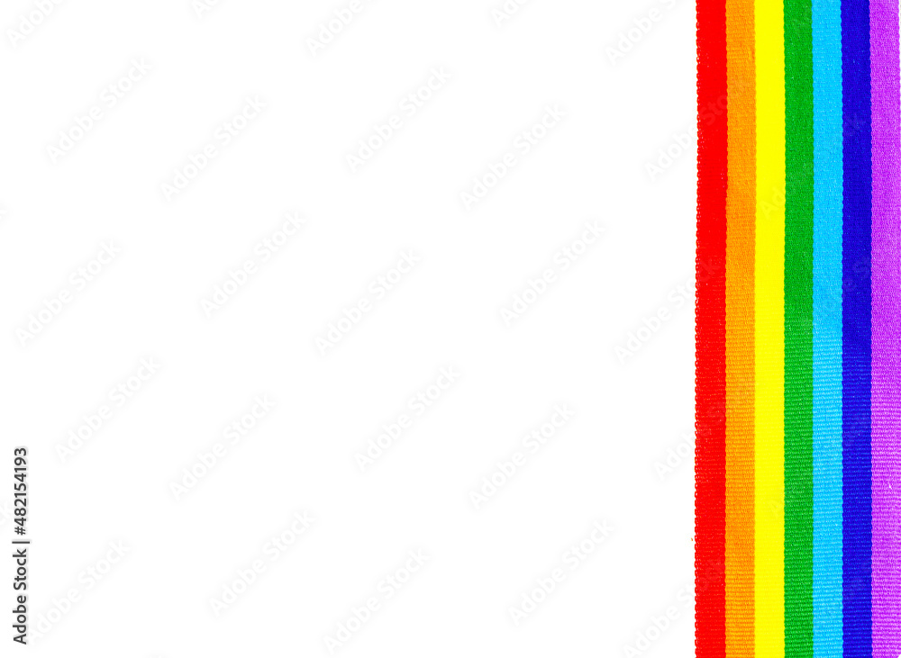Colorful rainbow ribbon border design. LGBT colourful corner design ...