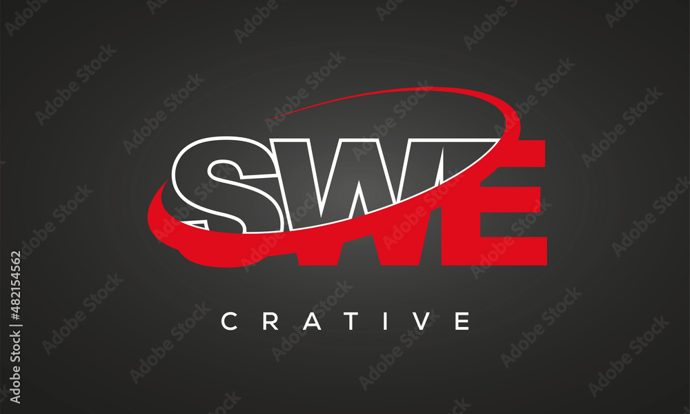 SWE creative letters logo with 360 symbol Logo design Stock Vector ...