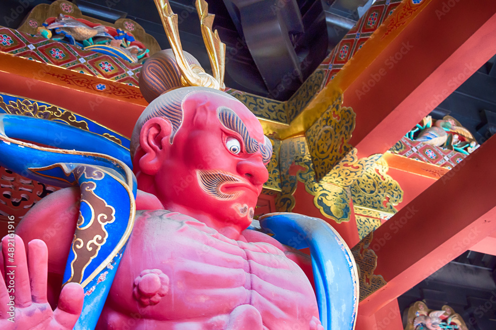 Nikko, Japan 22 Jul, 2017- Nio Statue at Taiyuin Mausoleum in Nikko ...