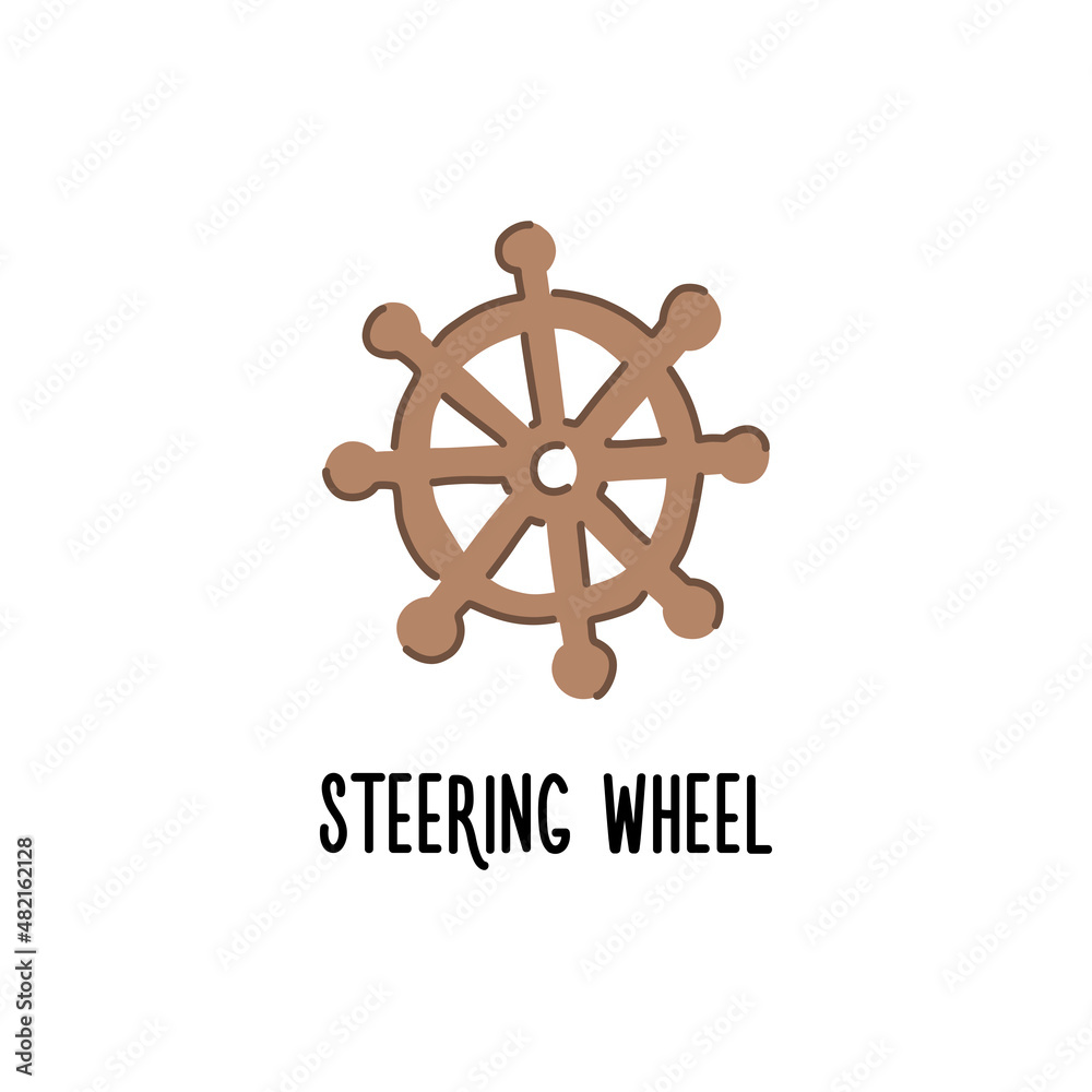 A marine ship steering wheel clip art for a pirate ship in a simple ...