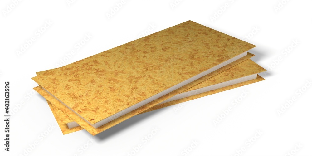 3d render illustration SIP panels for construction of houses isolated ...