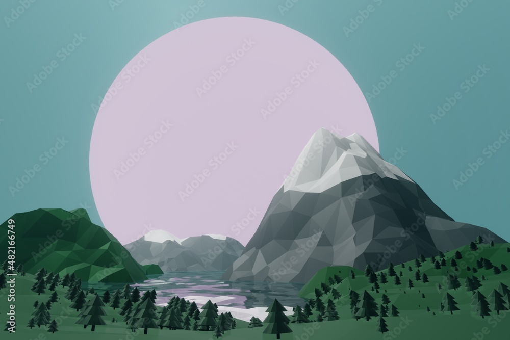 Polygon Landscape Wallpaper