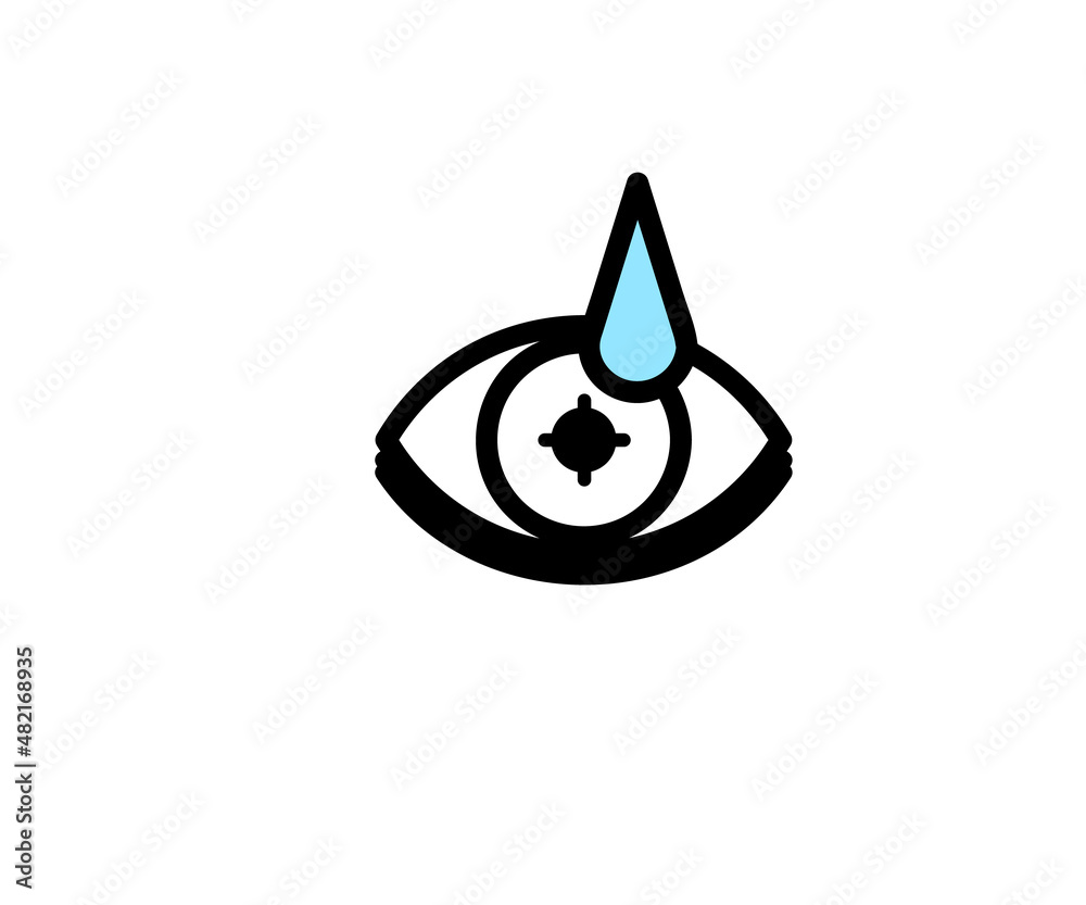 Human eye and eye drops. Symbol. Vector illustration. Stock Vector ...