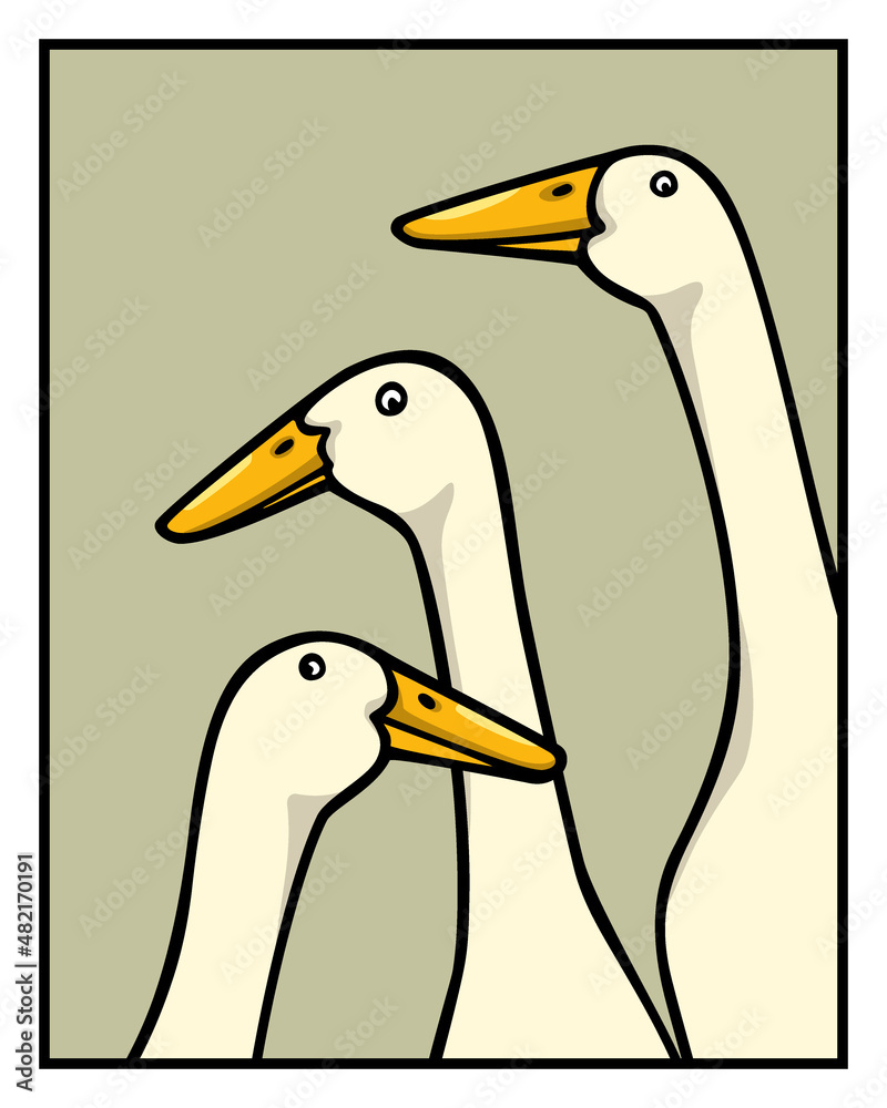 Vector card with a hand drawn portrait of a group of cute white Indian ...