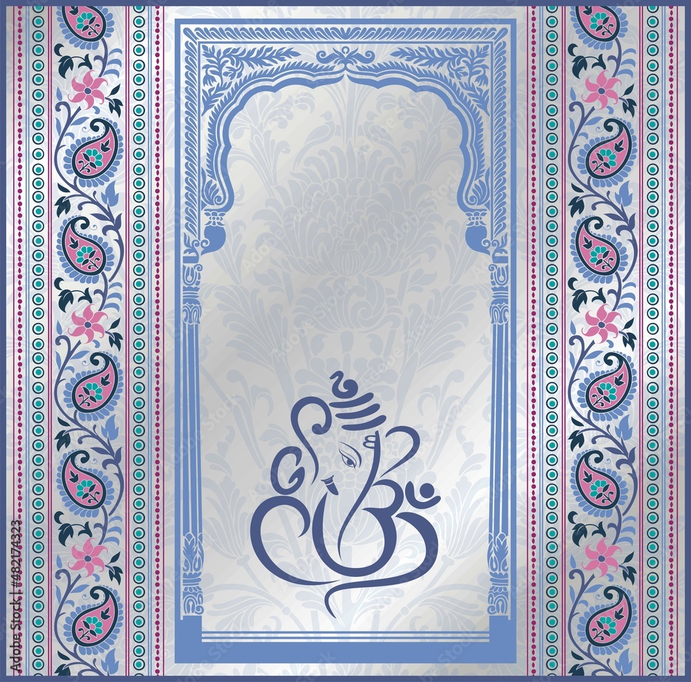 Ganesha, wedding card, royal Rajasthan, India Stock Vector | Adobe Stock