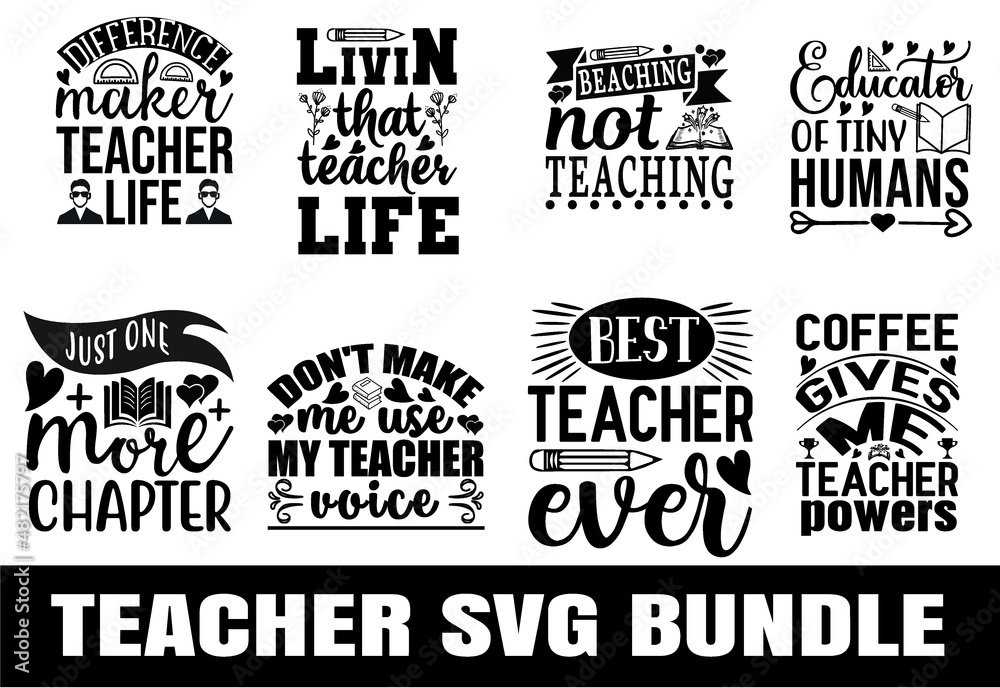 teacher design SVG Bundle Cut Files for Cutting Machines like Cricut ...