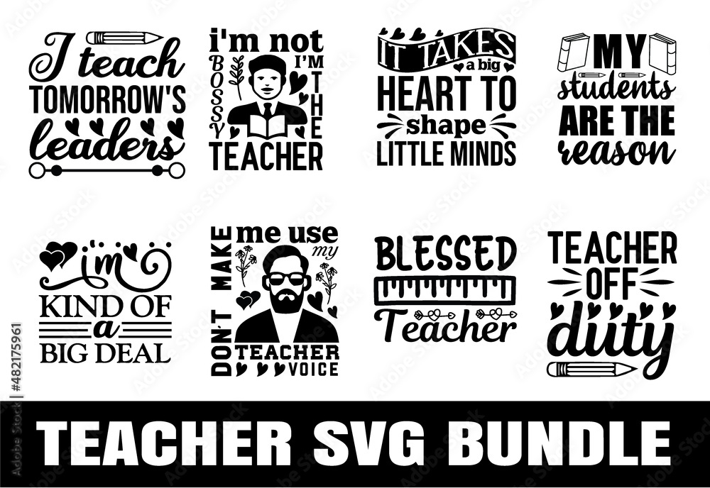 teacher design SVG Bundle Cut Files for Cutting Machines like Cricut ...
