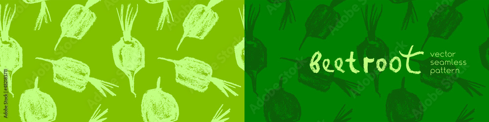 Vector beetroot pattern seamless. Sugar beet background for label ...