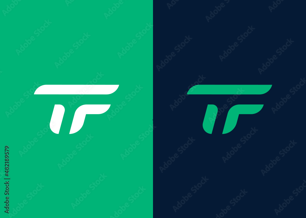 Initial Letter TF Editable Monogram Logo Template Stock Vector | Adobe ...