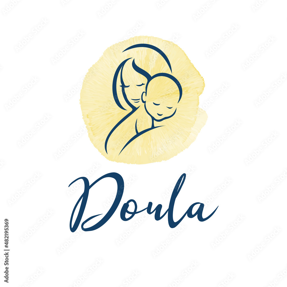 Doula logos et de symboles de naissance, de grossesse, de famille et de ...