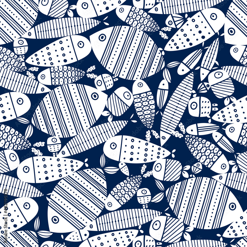 Cute fish. Kids background. Seamless pattern. Can be used in textile ...