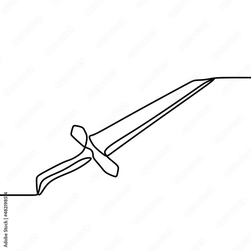 sword oneline continuous single line art Stock Vector | Adobe Stock