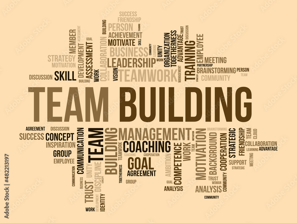 Team building word cloud template. Business concept vector background ...