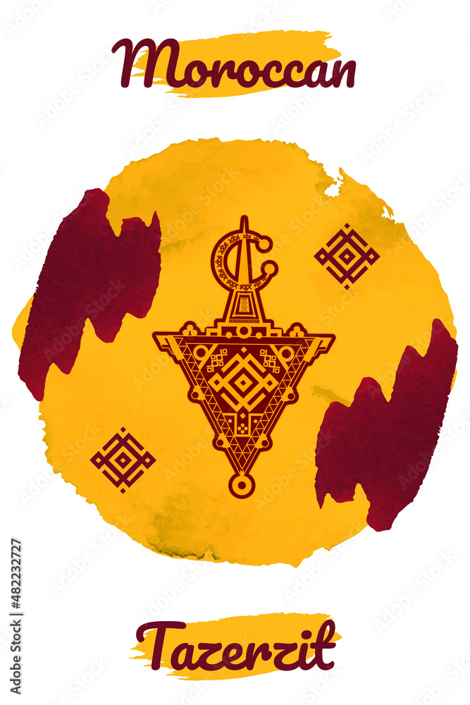 Arabic jewelry vector Amazigh Tuareg, Tazerzit symbol, moroccan ...