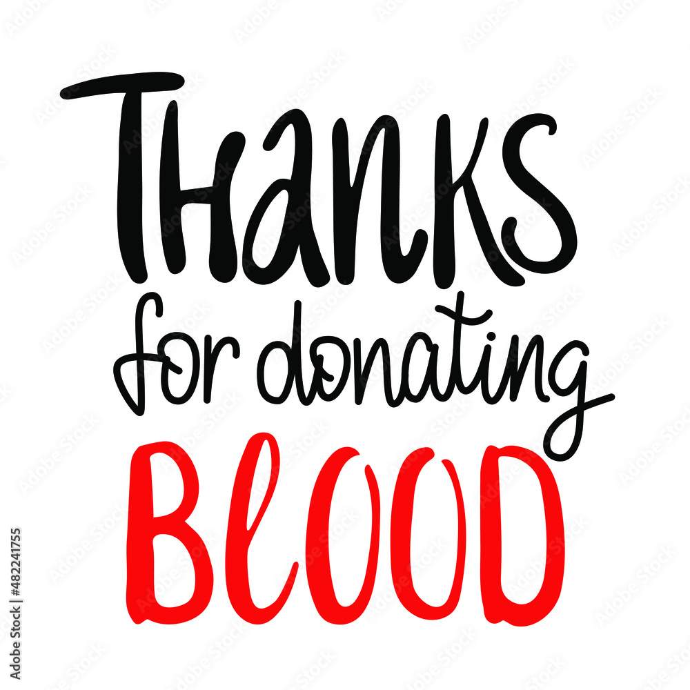 Vetor de Thanks for donating blood message. Gratitude for giving blood ...