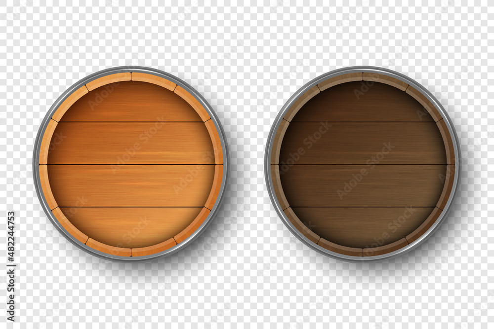 Vector 3d Realistic Wooden Barrel Lid for Storing Alcoholic Beverages ...