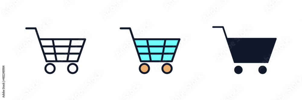 Shopping cart icon symbol template for graphic and web design ...