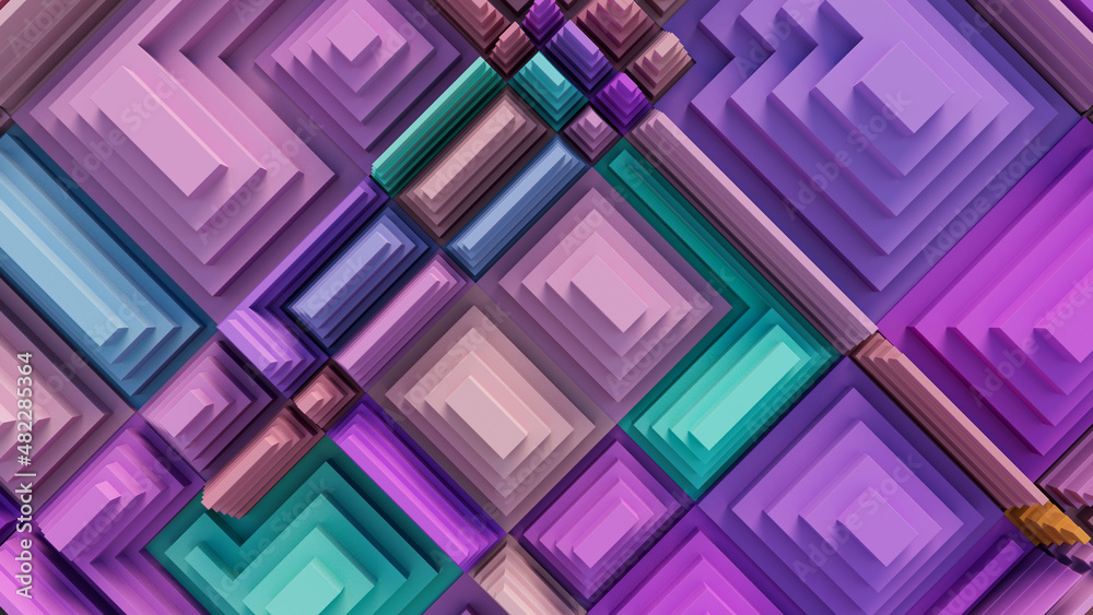 Pastel Colored Tech Background with a Geometric 3D Structure. Clean ...