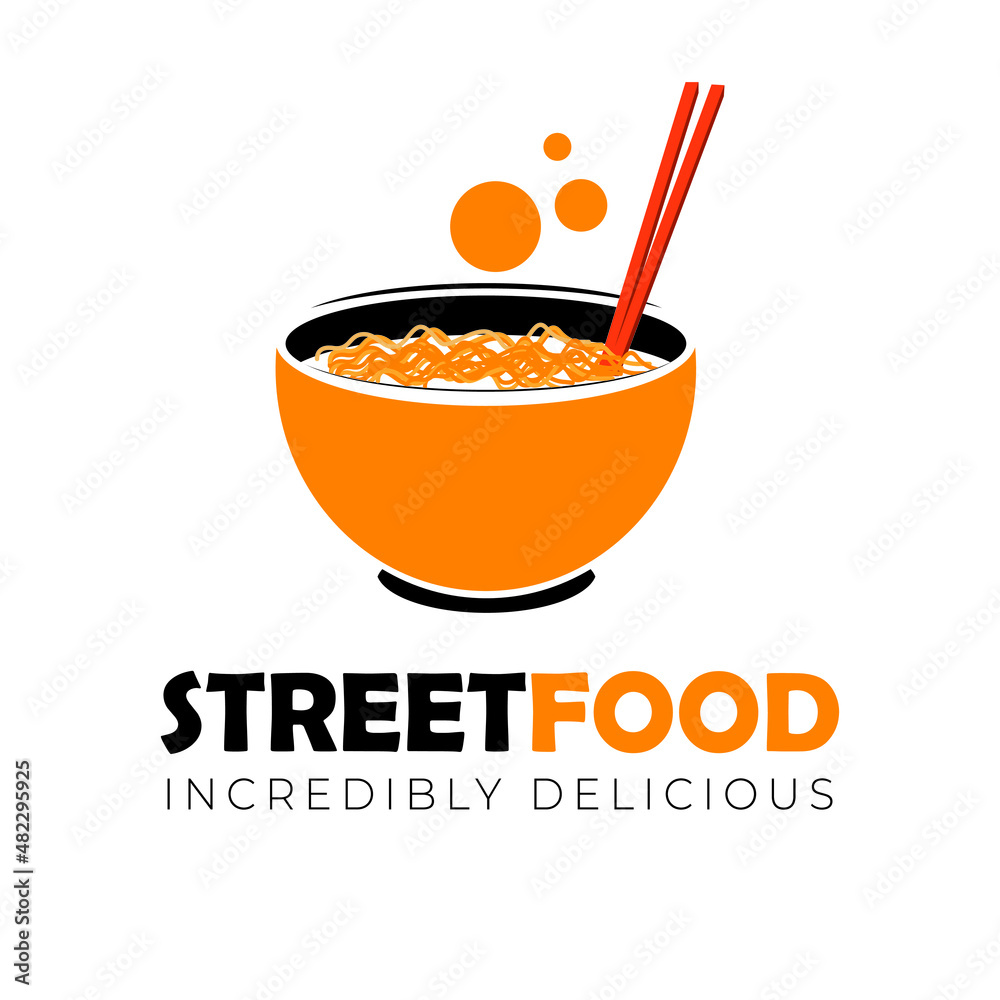 vector street food logo with bright and simple colors Stock Vector ...