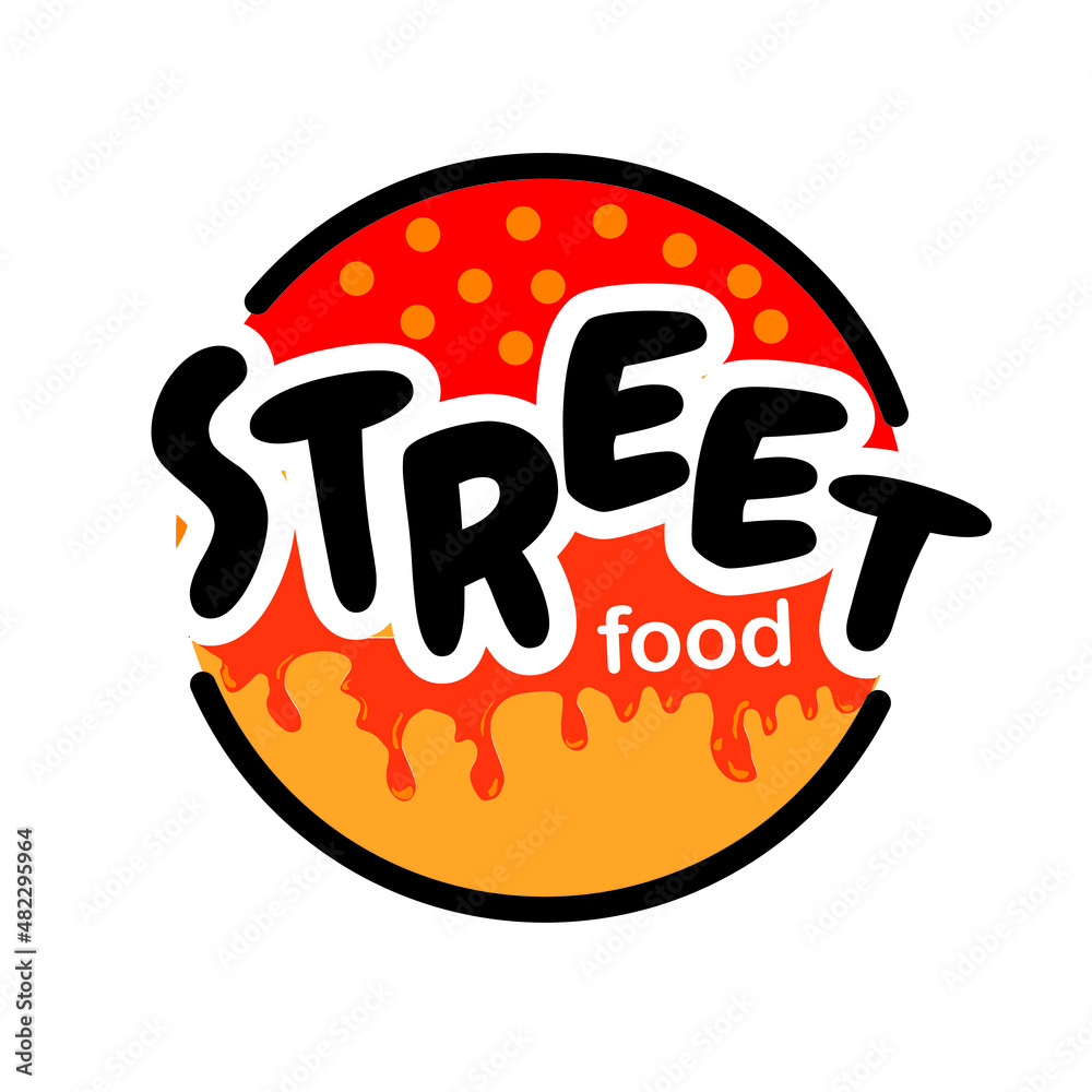 vector street food logo with bright and simple colors Stock Vector ...