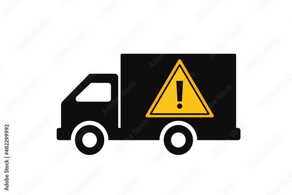 concept of delayed delivery on white background for website ...