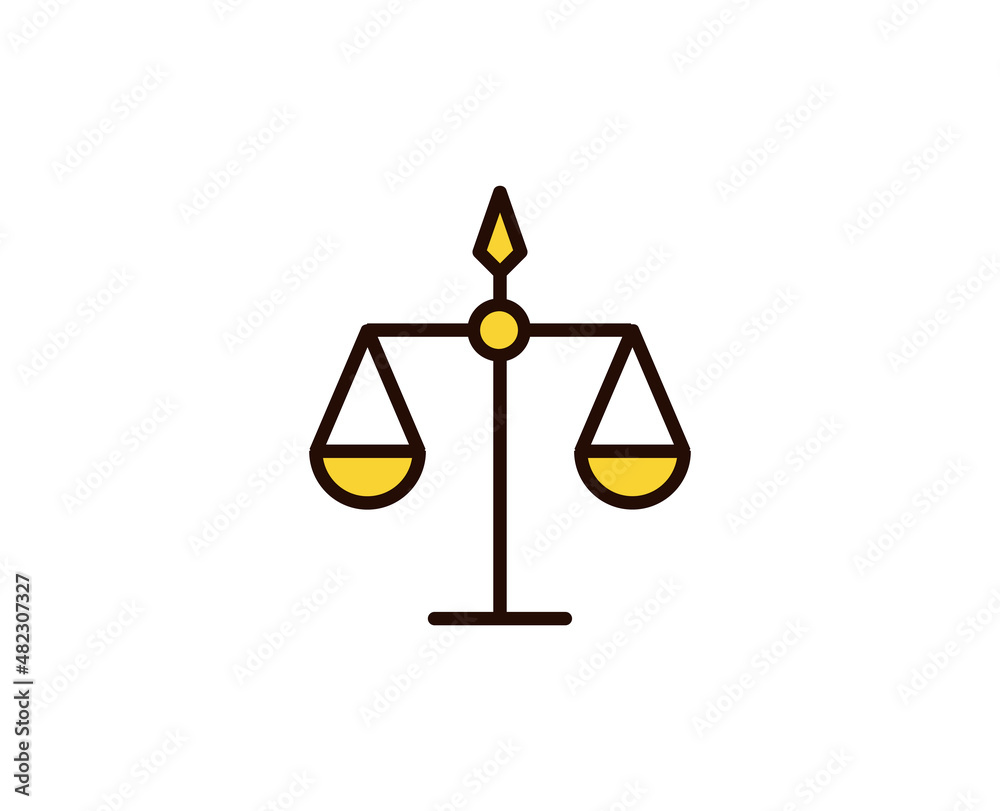 Line Scale icon isolated on white background. Outline symbol for ...