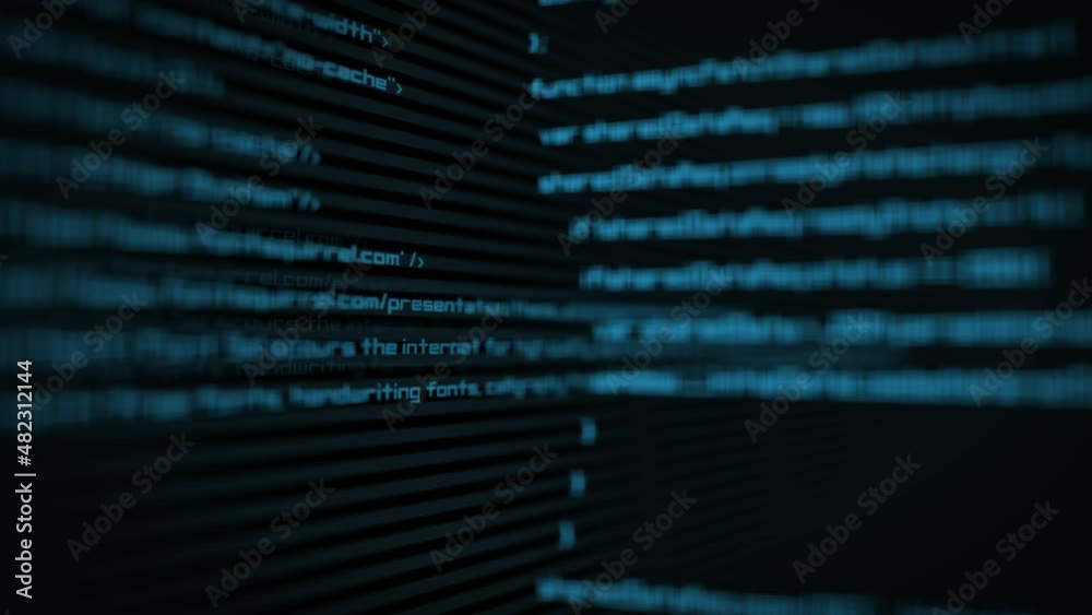 Screen coding concept animation programming code typing Internet ...