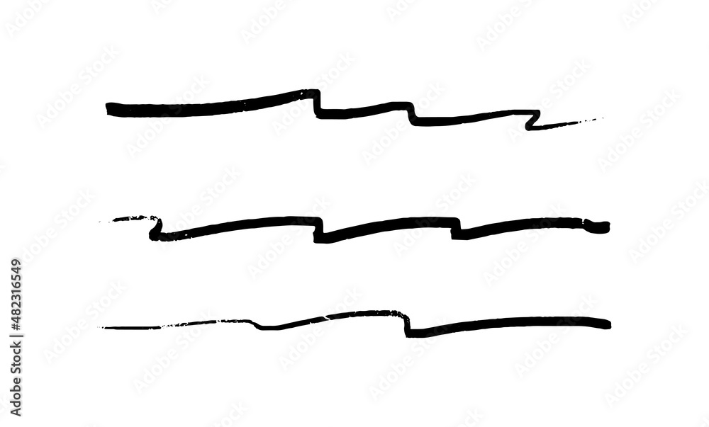 Swish underline. Decorative squiggle wave lines. Vector illustration of ...