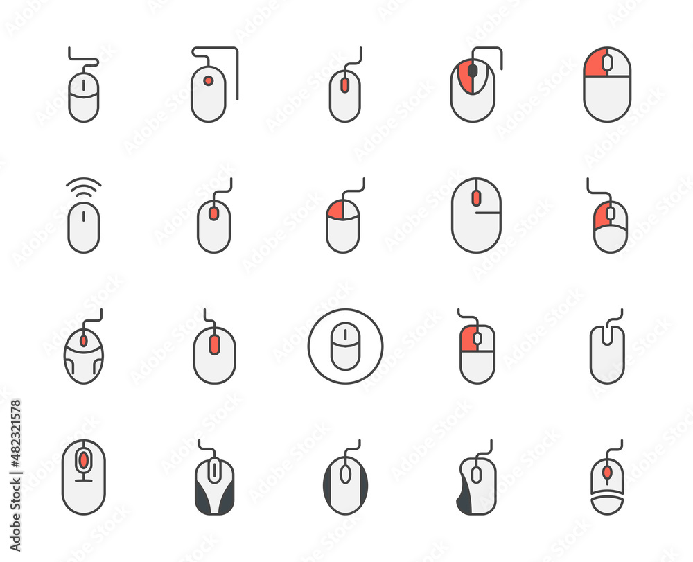 Vecteur Stock Computer mouse icon set. Collection of high quality ...