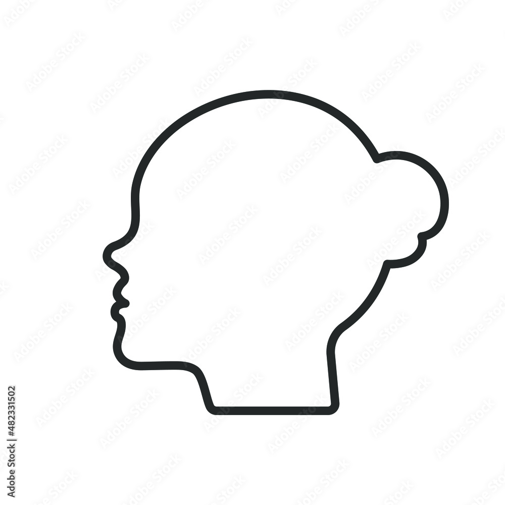 Human head face icon symbol shape. People avatar user login logo sign ...