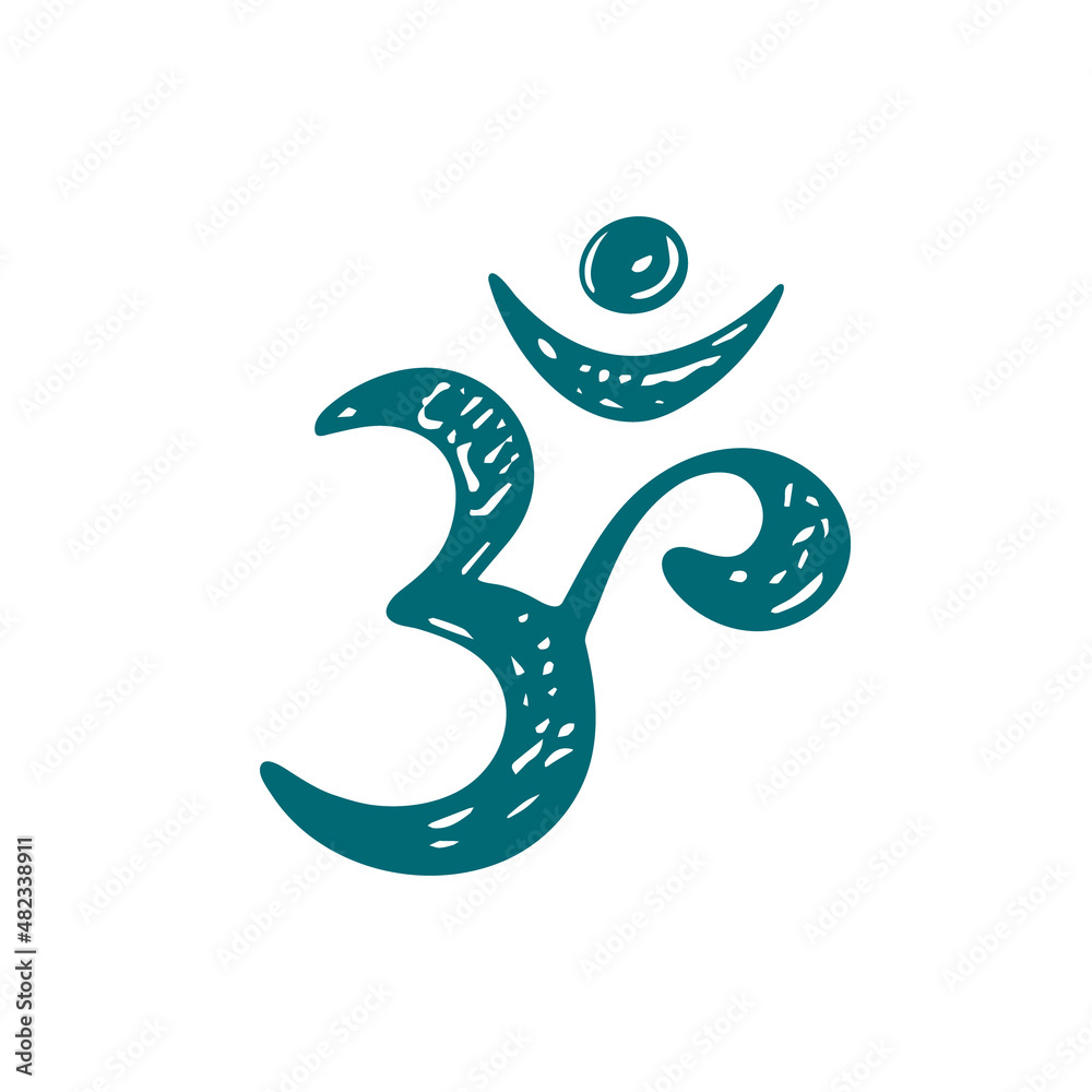Om,Aum,symbol of Hinduism.Calligraphy,simple icon,logo of sacred sound ...
