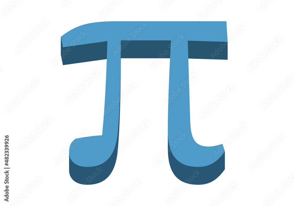Icono azul de número pi en fondo blanco. Stock Vector | Adobe Stock
