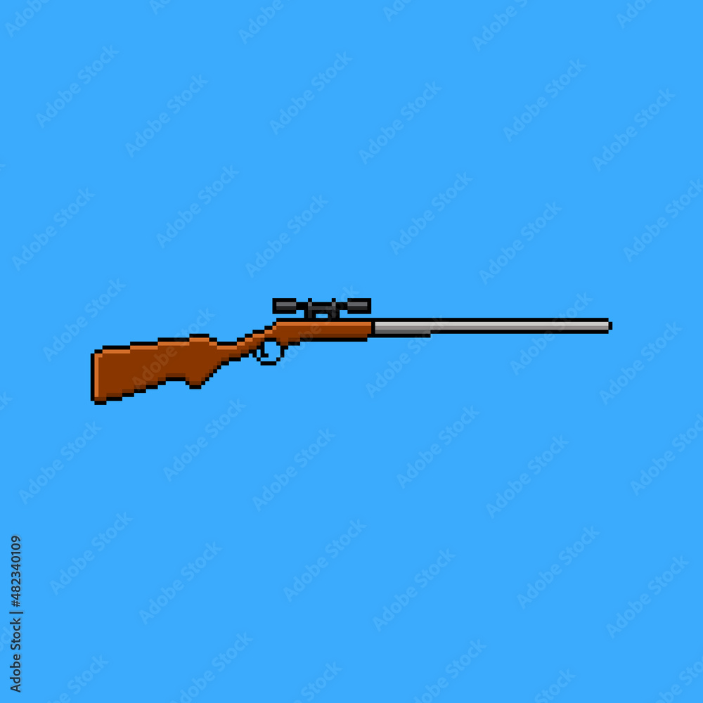 Rifle pixel art Stock Vector | Adobe Stock