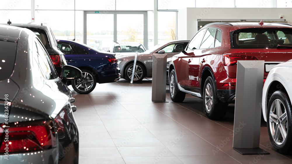 place of sale of premium class cars in a car dealership Stock Photo ...