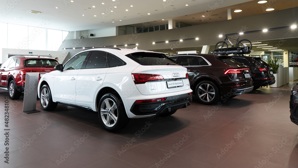 Minsk, Belarus - Jan 05, 2022: car dealership with premium SUVs Stock ...