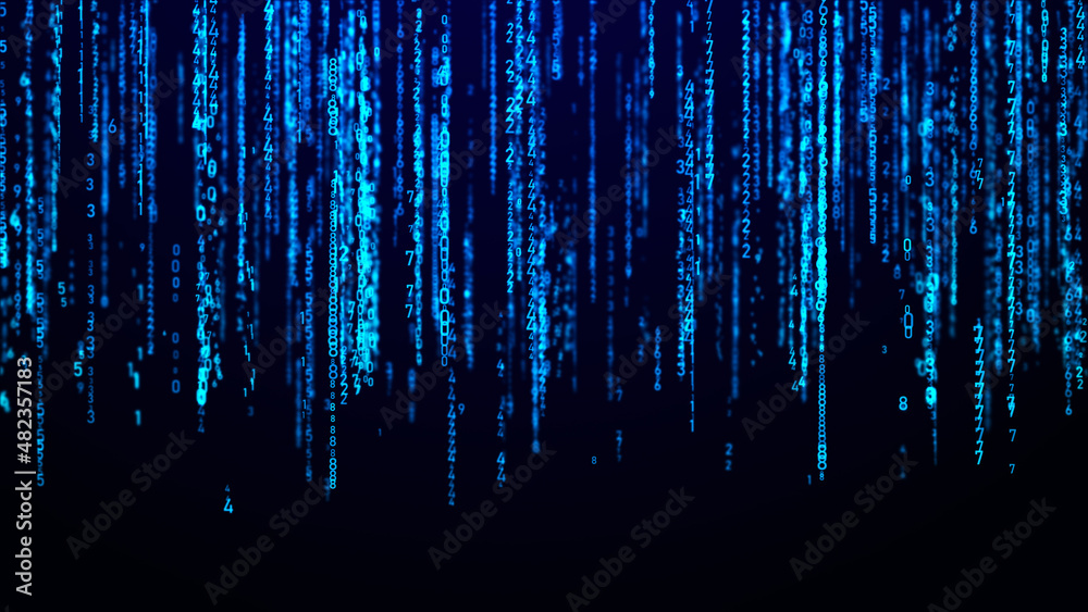 Photo & Art Print Digital background blue matrix, Vitalii