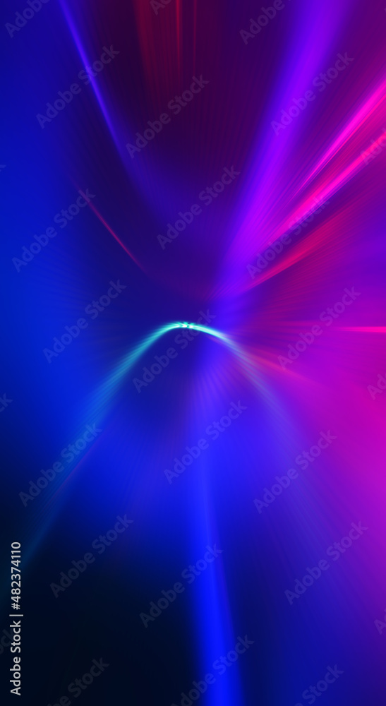 Dark abstract futuristic background with ultraviolet neon glow. Laser ...