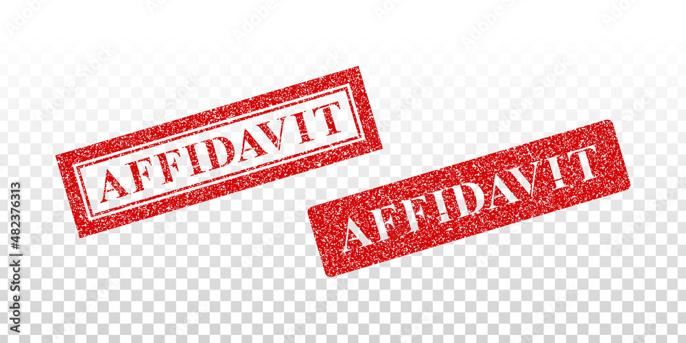 Vector realistic isolated red rubber stamp of Affidavit on the ...
