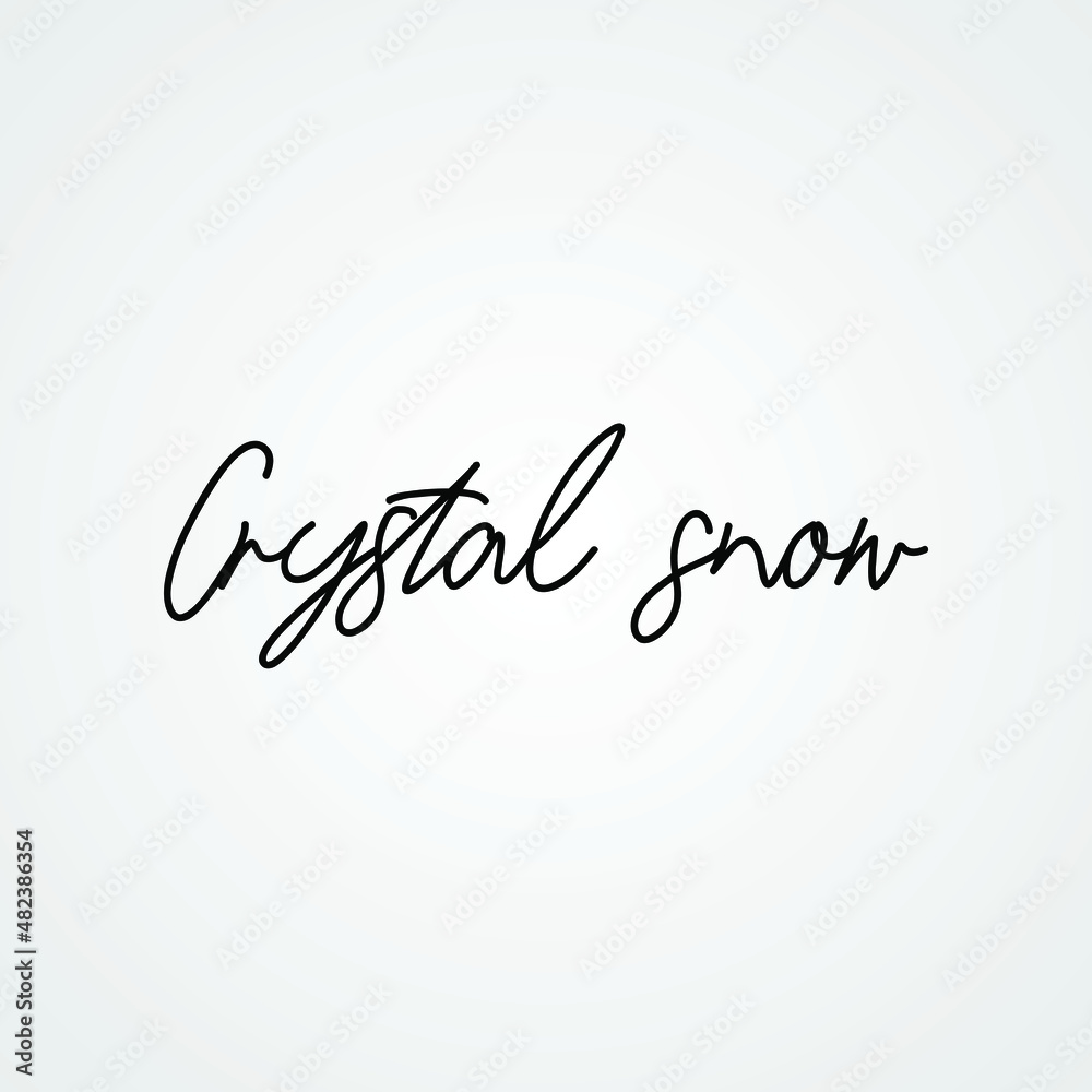 Hand drawn vintage Vector text Crystal Snow on white background ...