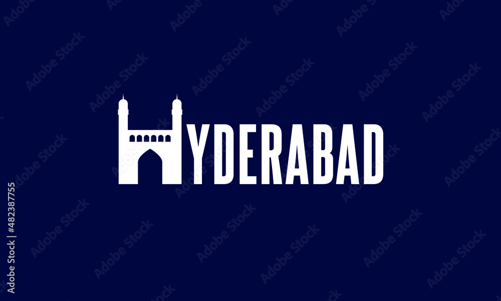 Hyderabad. Hyderabad city flat vector logo design with iconic place ...