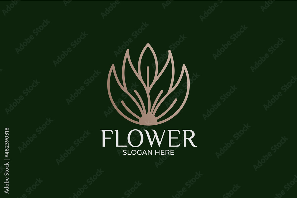 simple and modern flower logo set Stock Vector | Adobe Stock