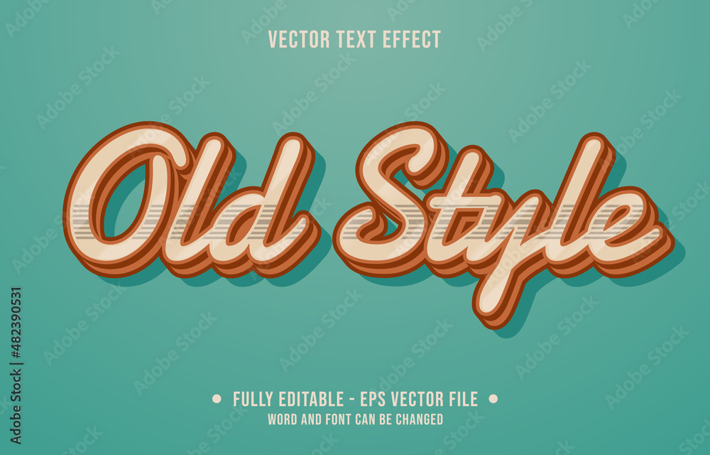 Editable text effect classic style old word retro background color ...