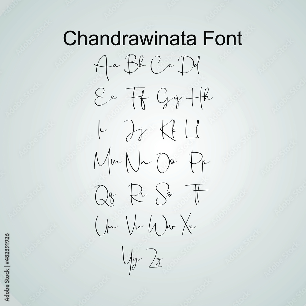 Handwritten lettering vector Chaandrawinata font aphabet.Vector hand ...