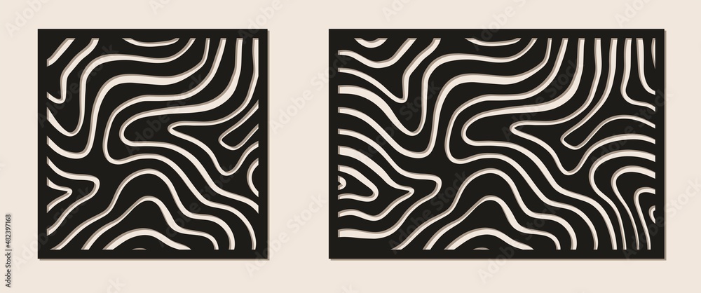 Vector Laser cut pattern set. Decorative panels for laser cutting ...