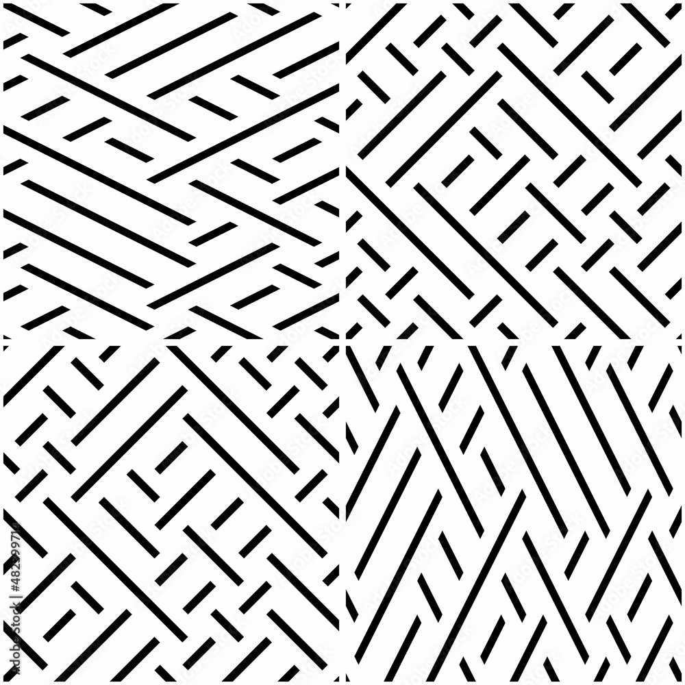 vectorial seamless pattern collection with oblique black segments_f ...