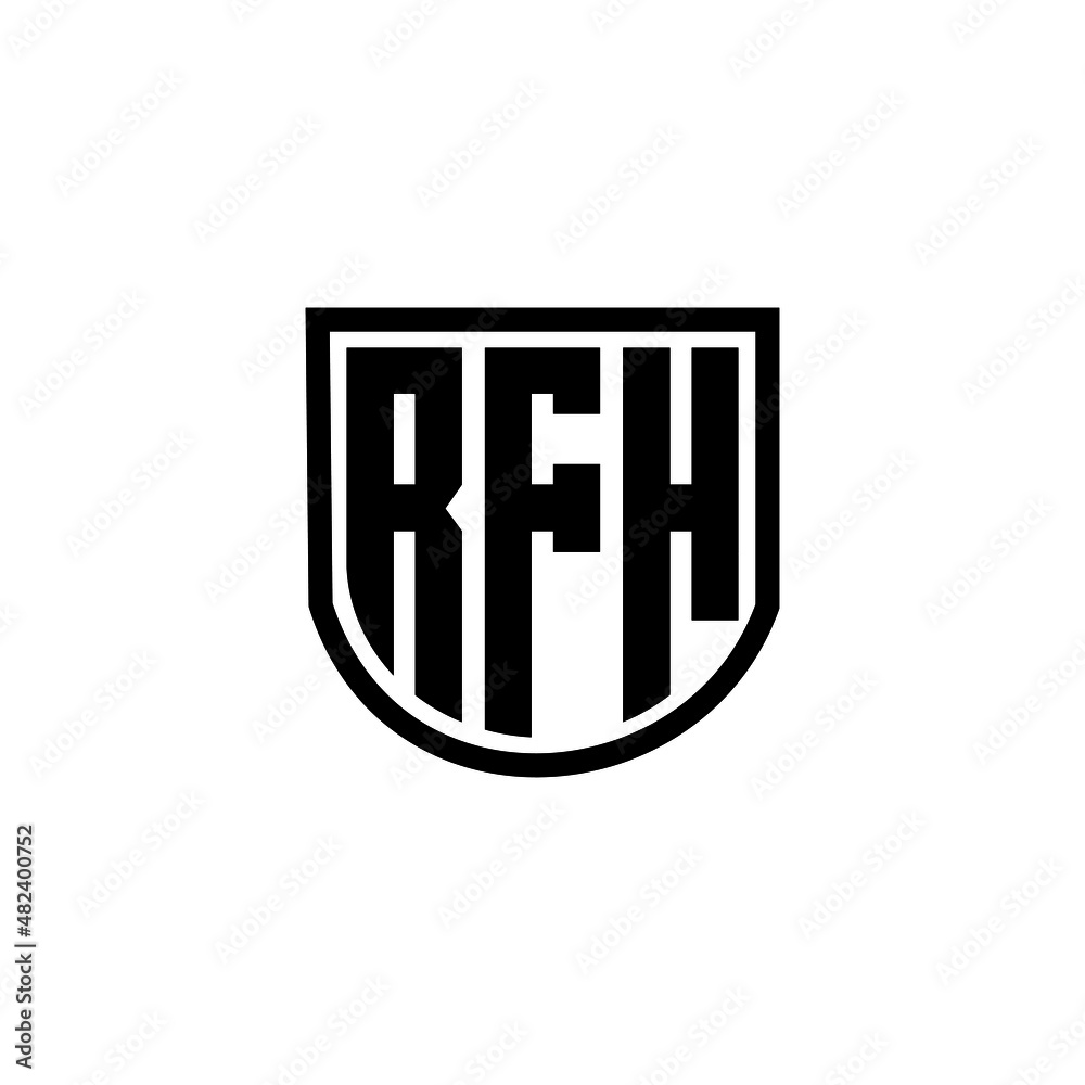RFH letter logo design with white background in illustrator, vector ...