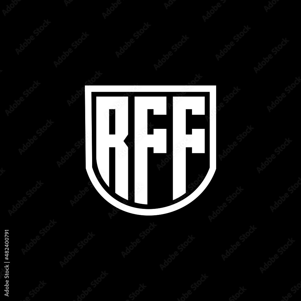 RFF letter logo design with black background in illustrator, vector ...