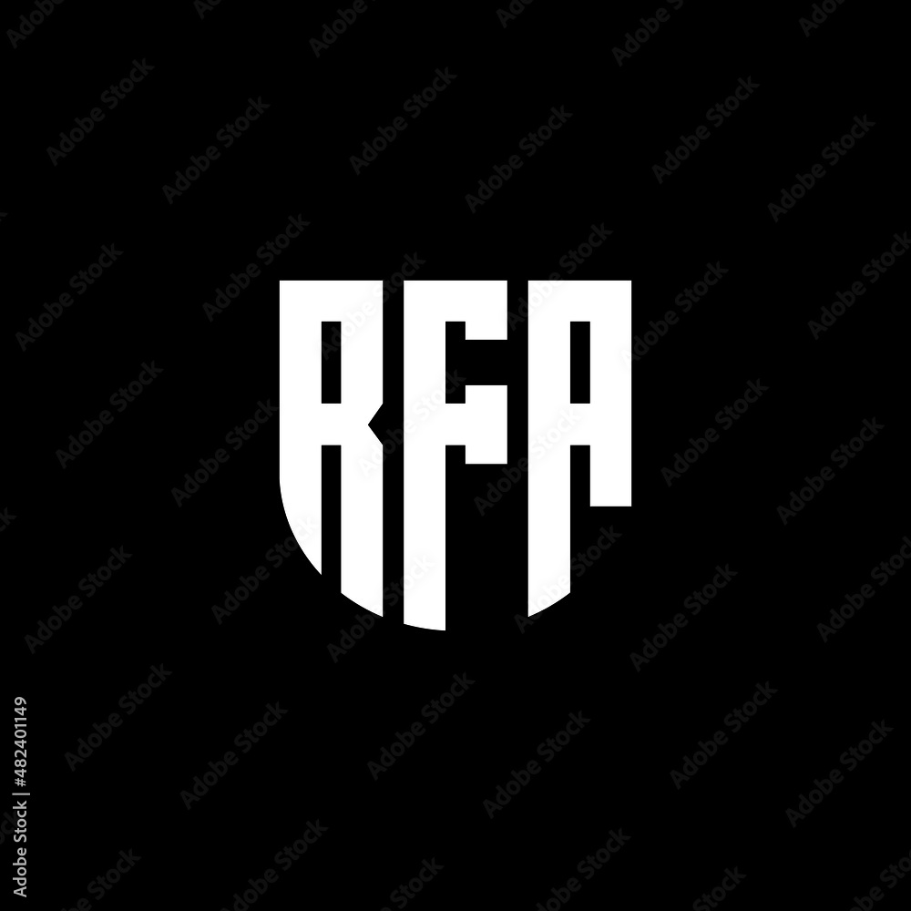 Vecteur Stock RFA letter logo design with black background in ...
