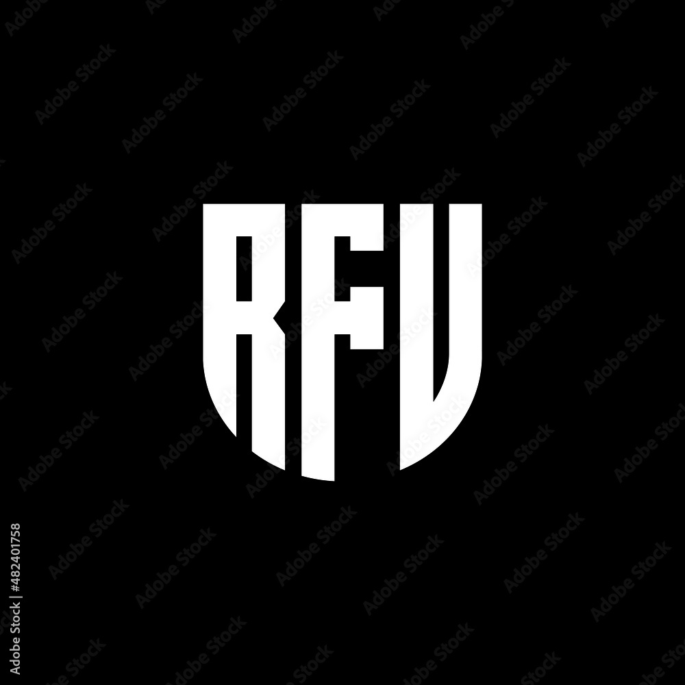 RFU letter logo design with black background in illustrator, vector ...